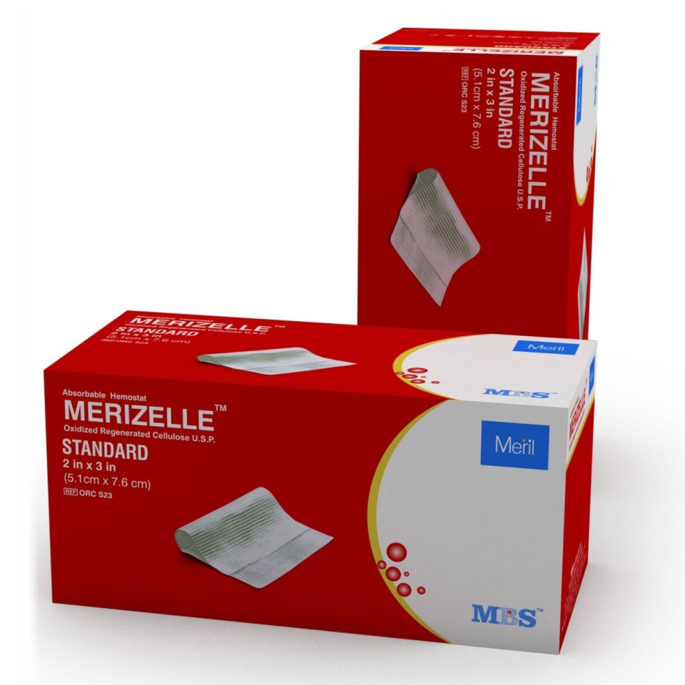 MERIZELLE, Oxidized Regenerated Cellulose - Standard, 5.08cm * 7.6cm