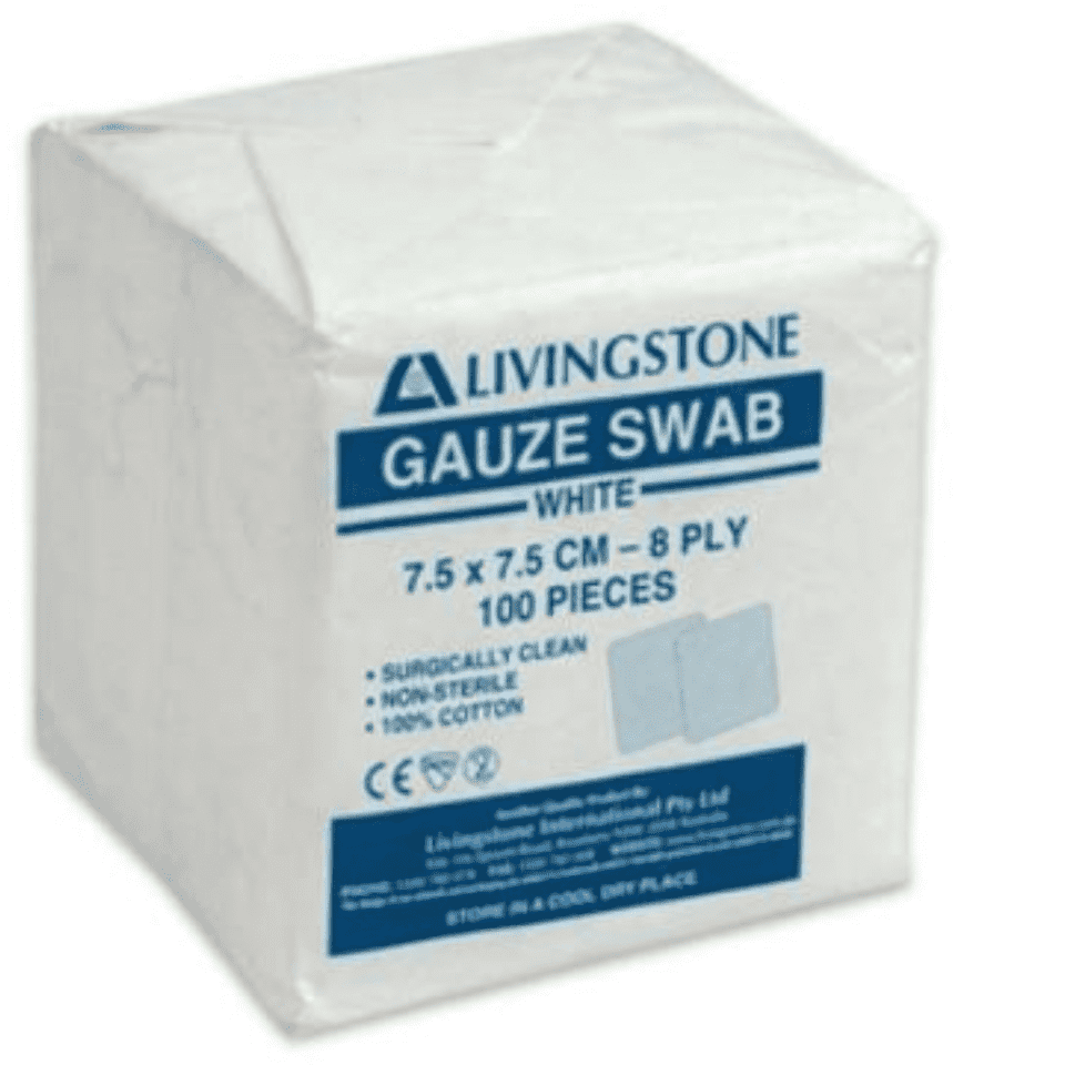 Gauze Swabs 8 Ply (White) | 7.5cm x 7.5cm